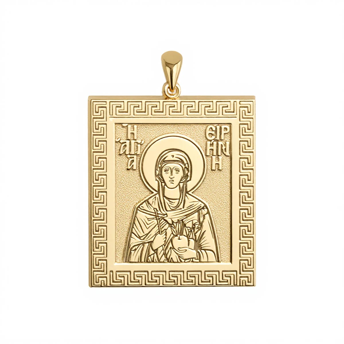 Custom Greek Orthodox Icon Greek Key Tag Frame Pendant – Stakora