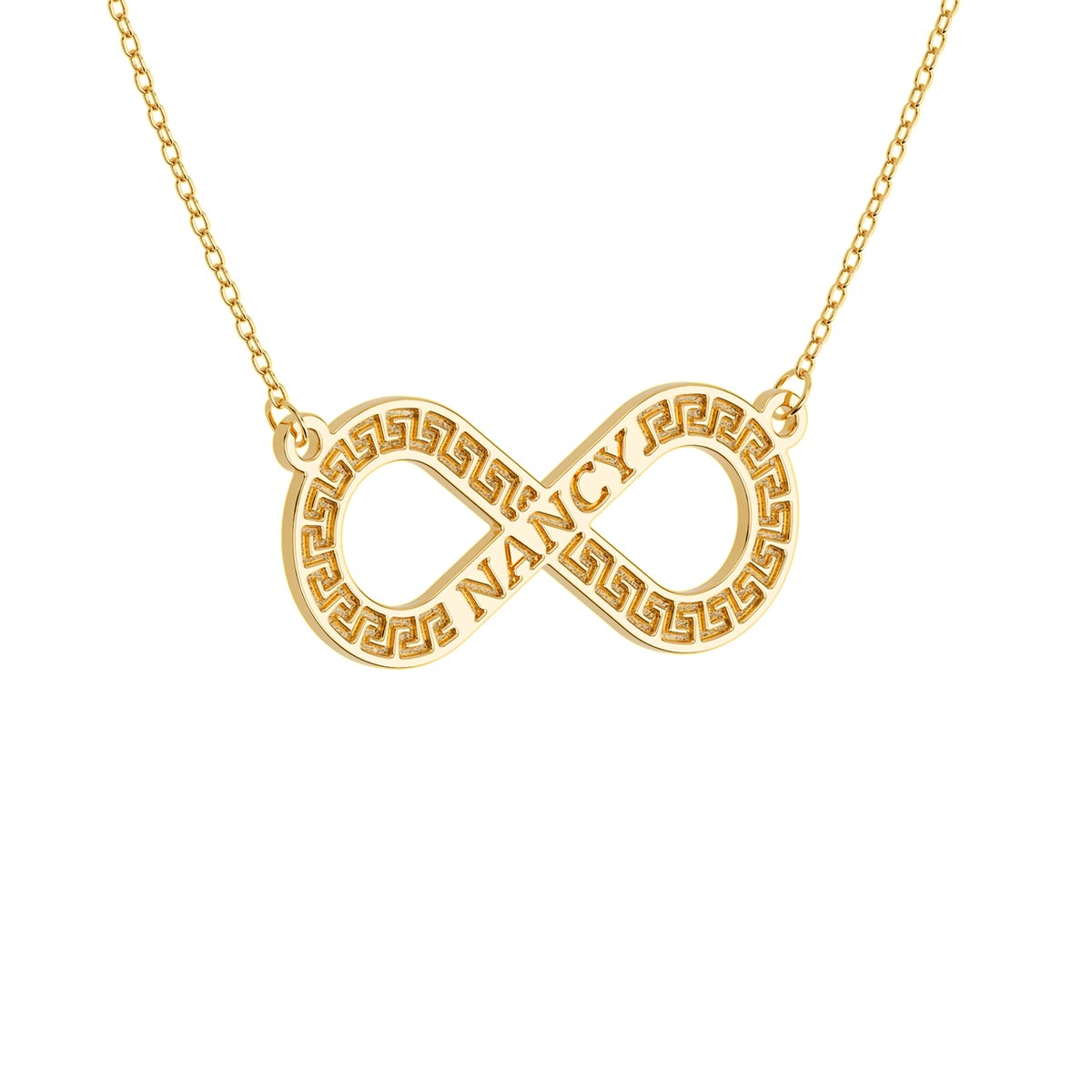 Personalized Greek Key Infinity Name Necklace – Stakora