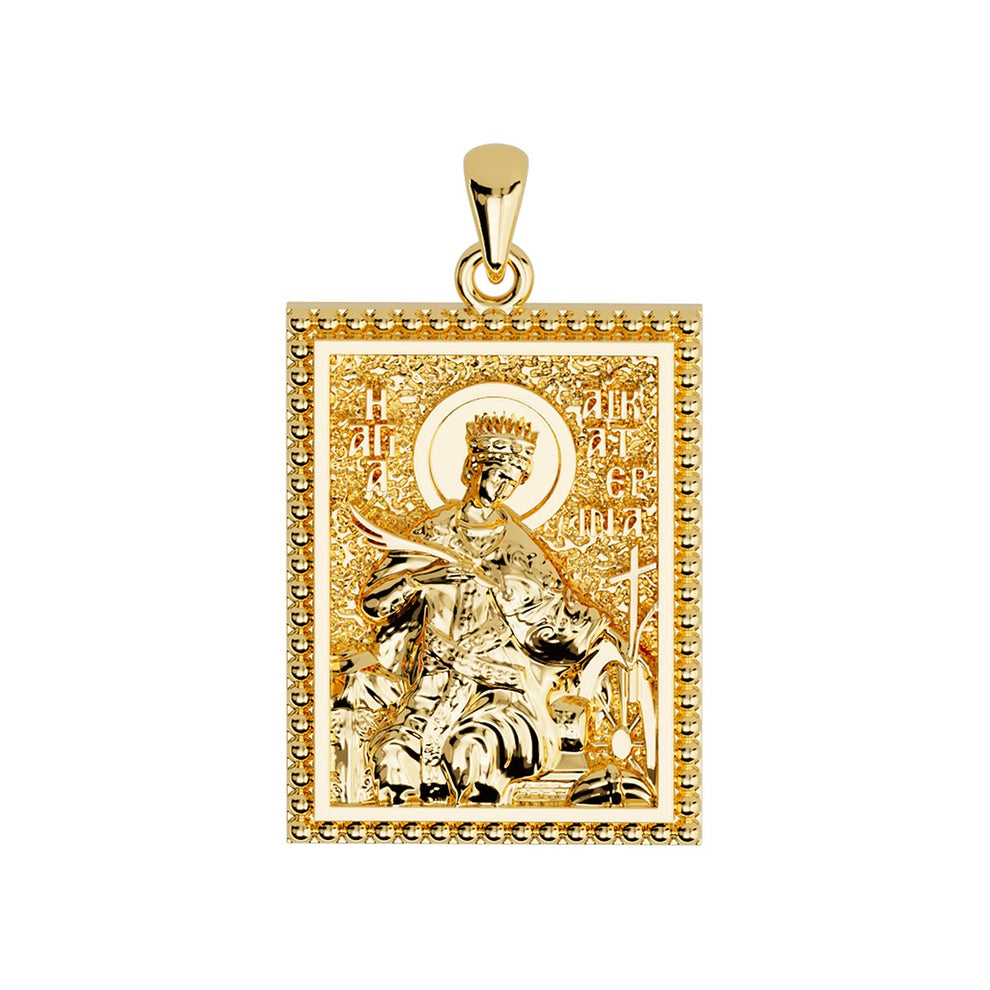 Saint Catherine (Katherine) Orthodox Icon Sculpted Tag Medal – Stakora