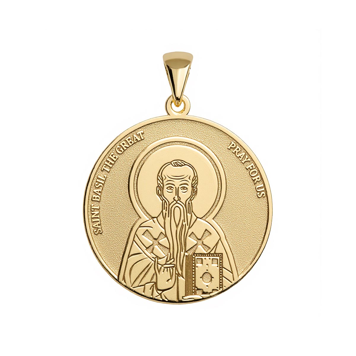 Saint Basil the Great Round Religious Medal – Stakora