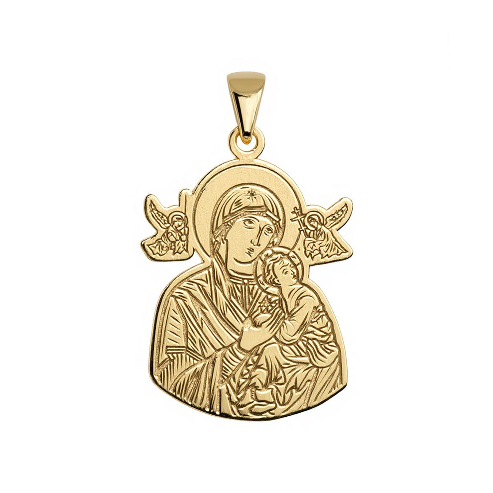Virgin Mary Theotokos With Angels Greek Orthodox Icon Figure Pendant ...