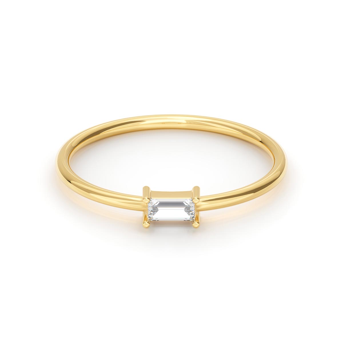 East-West Stackable Lab Diamond Baguette Ring – Stakora