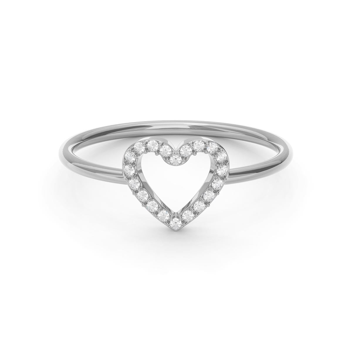 Heart Shaped Pavé Ring – Stakora