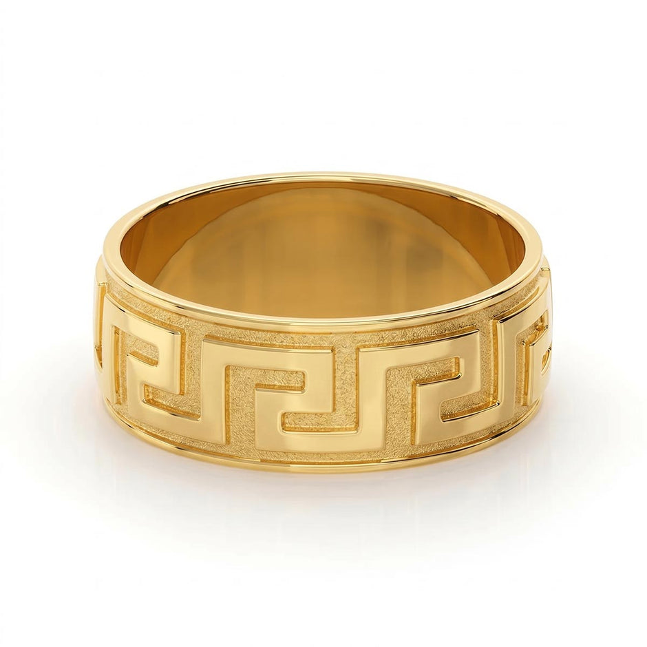 Greek Key Wedding Bands – Stakora