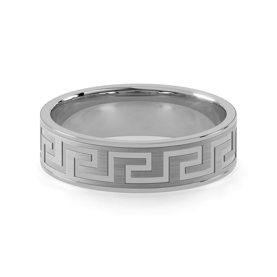 Greek Key Wedding Bands – Stakora