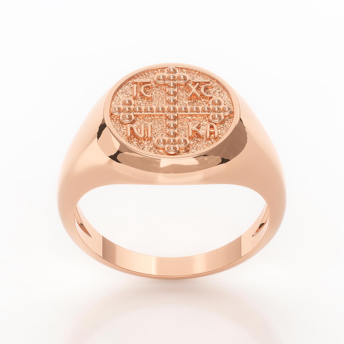 Dotted Greek Orthodox Cross Signet Ring – Stakora