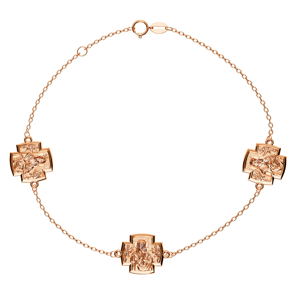 Multiple Virgin Mary & Jesus Two-Sided Cross Bracelet – Stakora