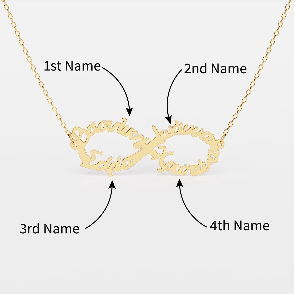 4 Greek Name Infinity Necklace – Stakora